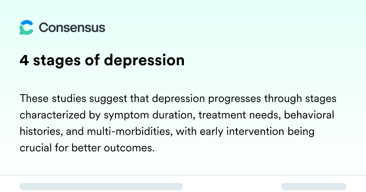 4 Stages Of Depression - Consensus Academic Search Engine