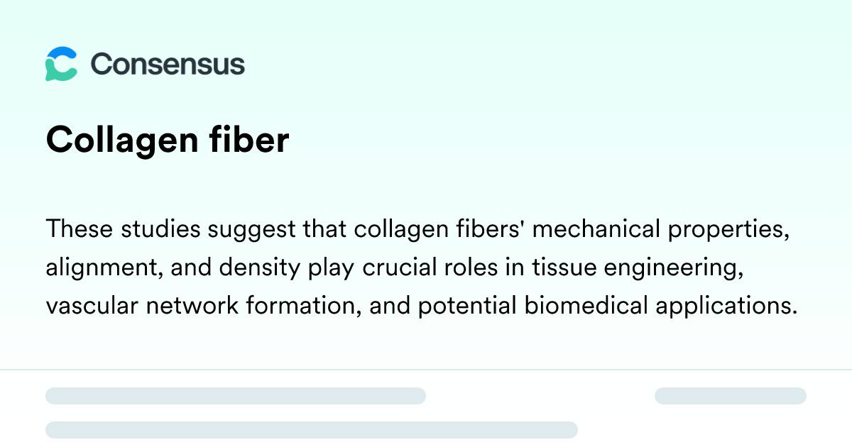 Collagen Fiber - Consensus Academic Search Engine