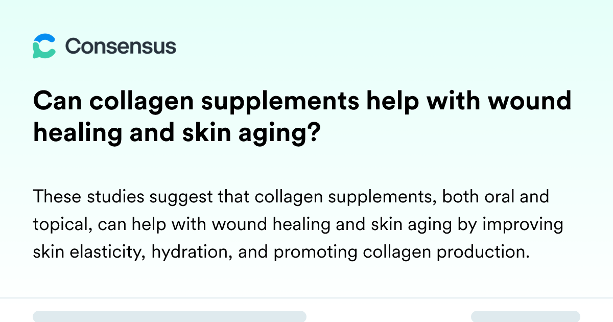 Can Collagen Supplements Help With Wound Healing And Skin Aging ...