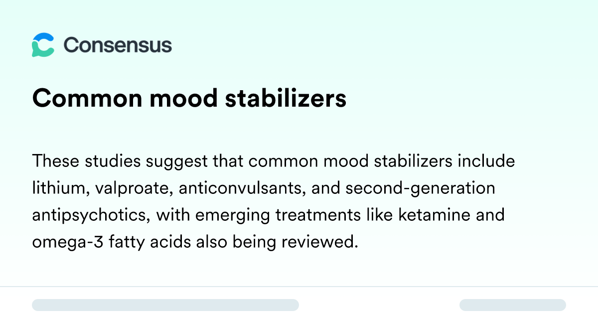 Common Mood Stabilizers - Consensus Academic Search Engine