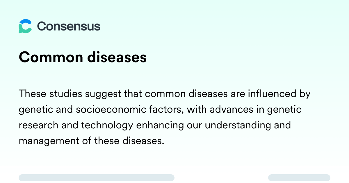 Common Diseases - Consensus Academic Search Engine