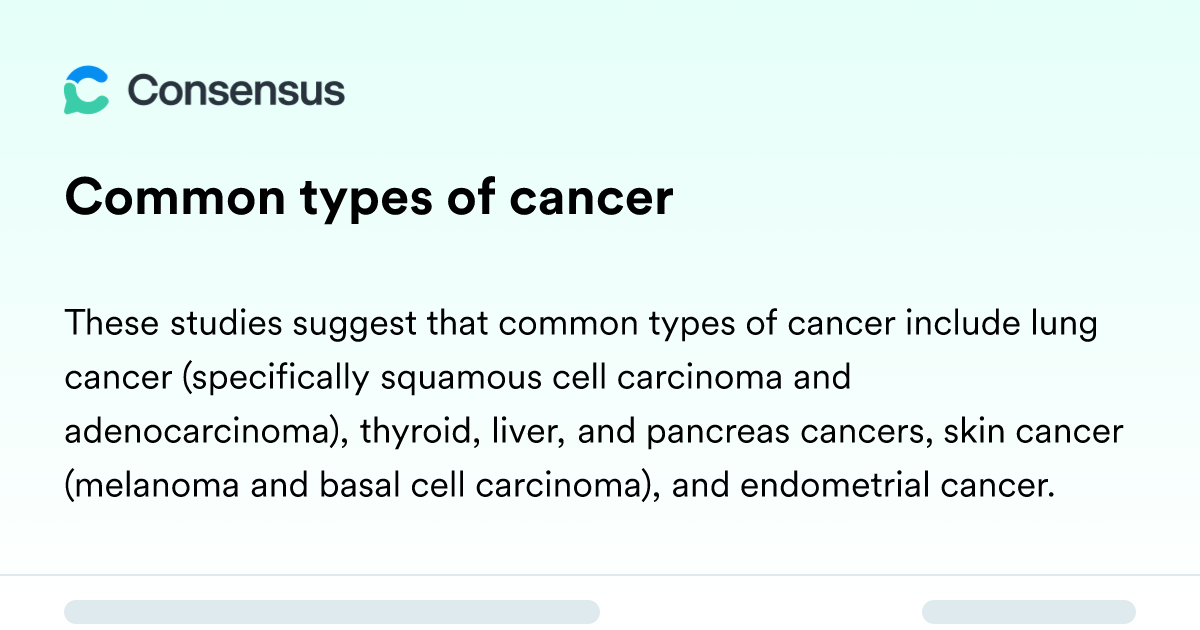 Common Types Of Cancer - Consensus Academic Search Engine