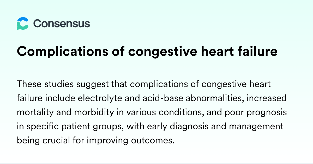 Complications Of Congestive Heart Failure - Consensus Academic Search ...