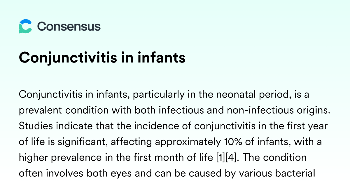 Conjunctivitis In Infants - Consensus Academic Search Engine
