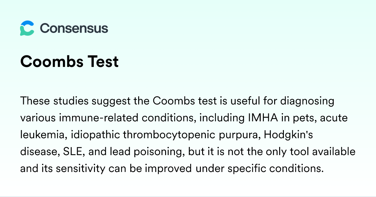 Coombs Test - Consensus Academic Search Engine