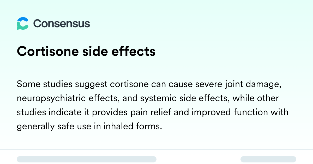 Cortisone Side Effects - Consensus Academic Search Engine