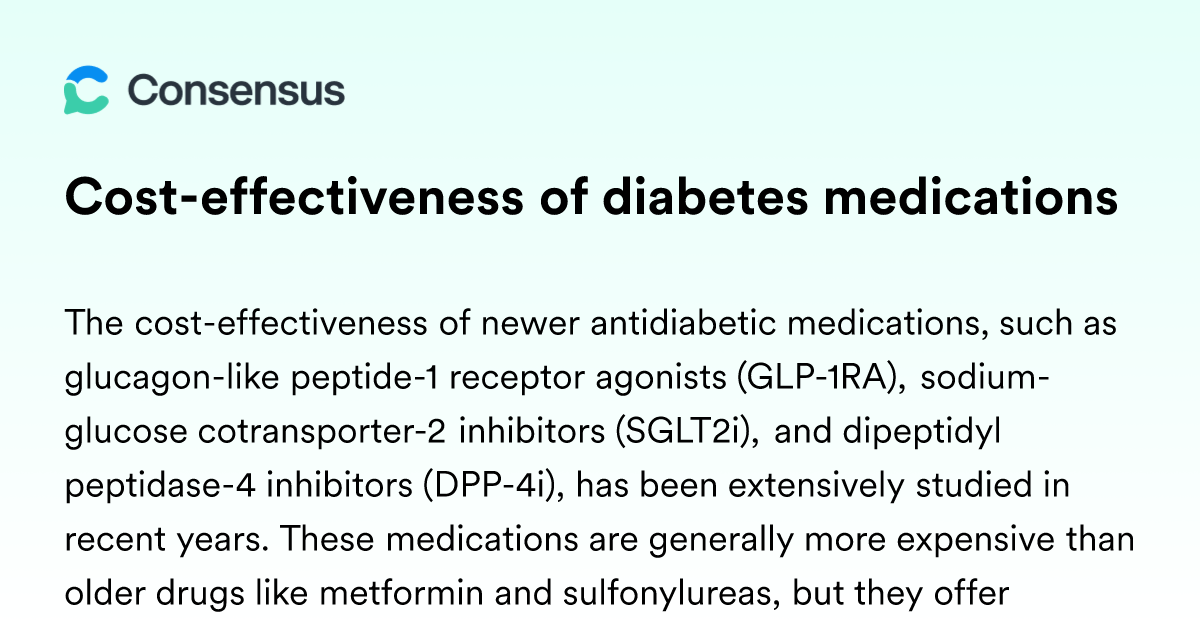 Cost-effectiveness Of Diabetes Medications - Consensus Academic Search ...