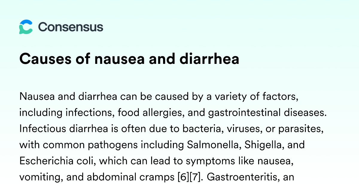 Causes Of Nausea And Diarrhea - Consensus Academic Search Engine