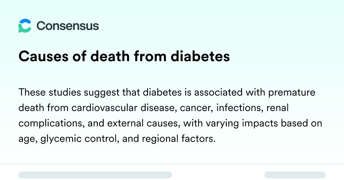 Causes Of Death From Diabetes - Consensus Academic Search Engine
