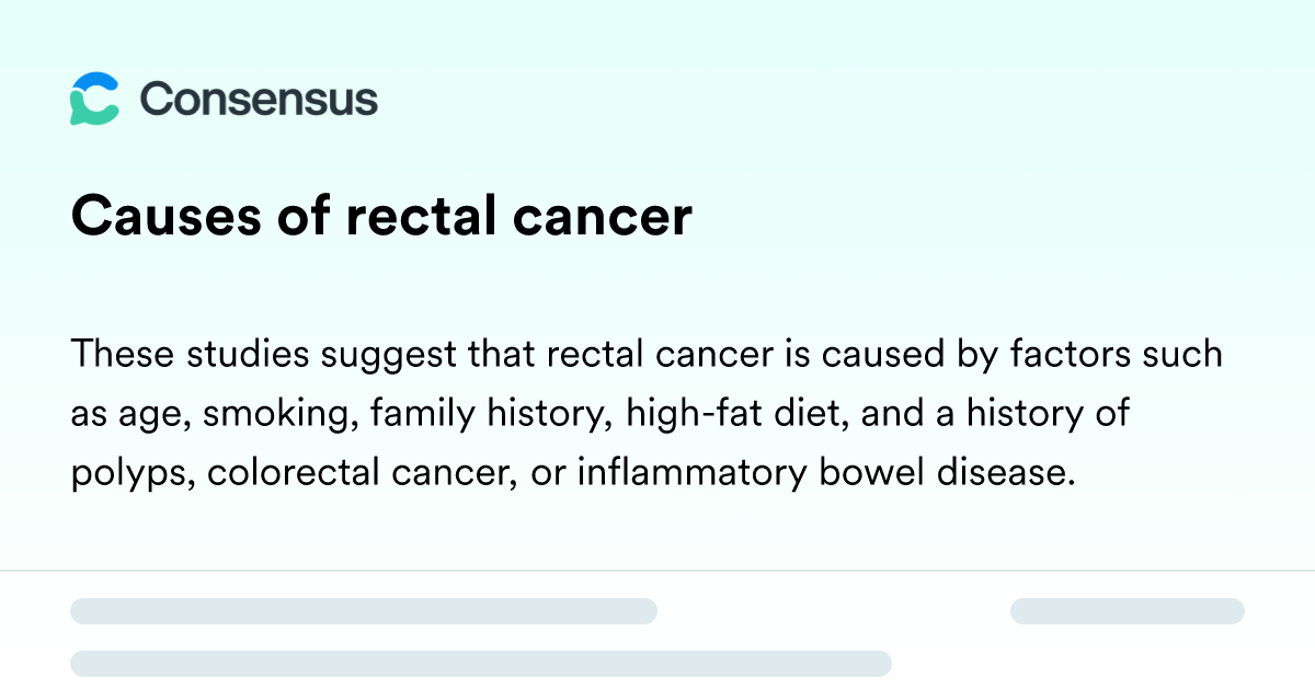 Causes Of Rectal Cancer - Consensus Academic Search Engine