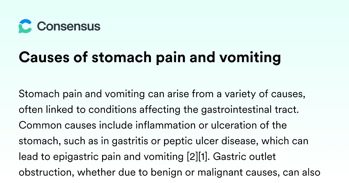Causes Of Stomach Pain And Vomiting - Consensus Academic Search Engine