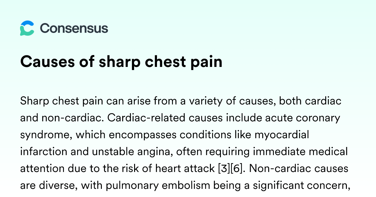 Causes Of Sharp Chest Pain - Consensus Academic Search Engine