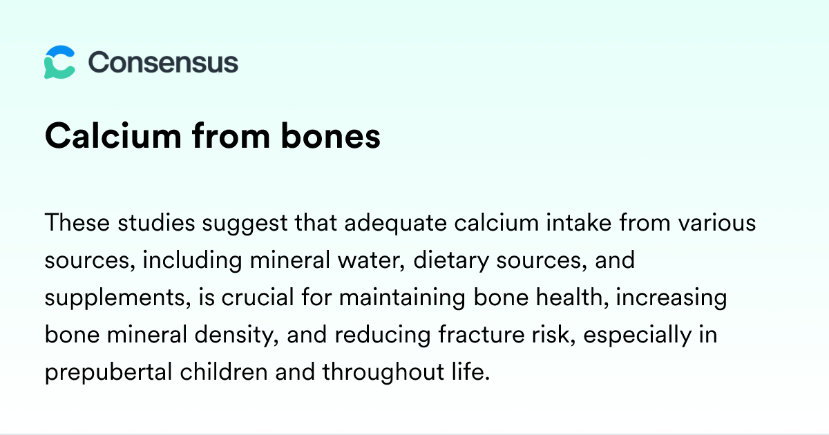 Calcium From Bones - Consensus Academic Search Engine