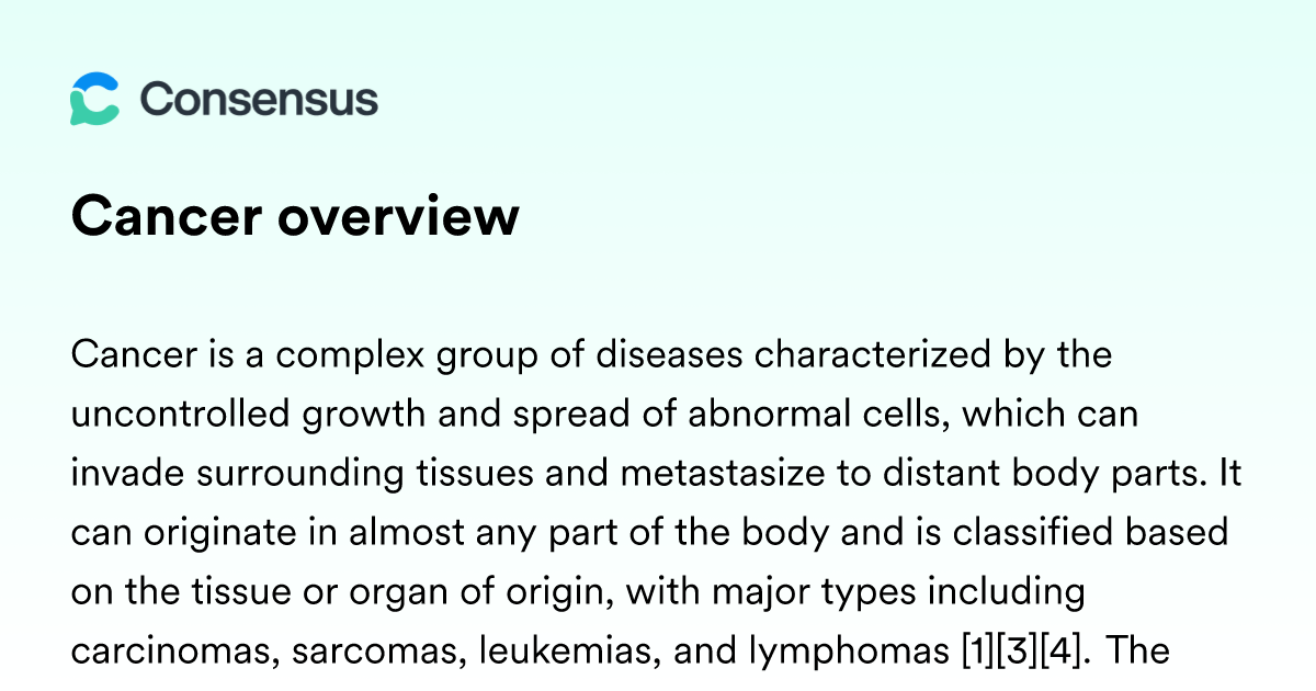Cancer Overview - Consensus Academic Search Engine