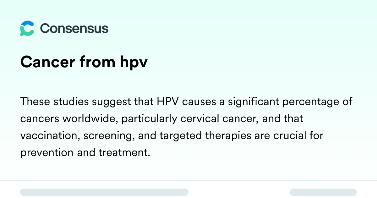 Cancer From Hpv - Consensus Academic Search Engine