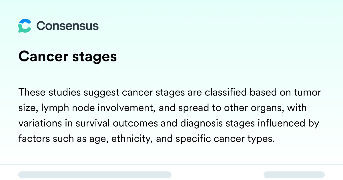 Cancer Stages - Consensus Academic Search Engine