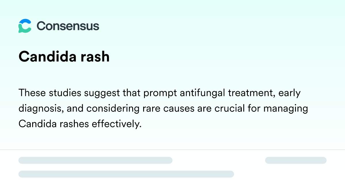 Candida Rash - Consensus Academic Search Engine