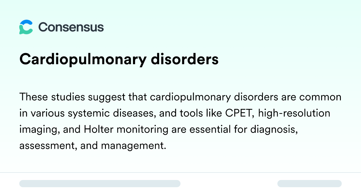 Cardiopulmonary Disorders - Consensus Academic Search Engine