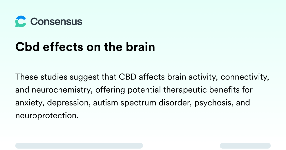 Cbd Effects On The Brain - Consensus Academic Search Engine