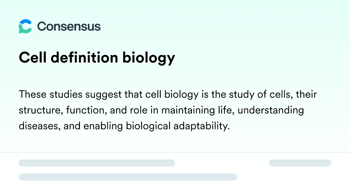 Cell Definition Biology - Consensus Academic Search Engine