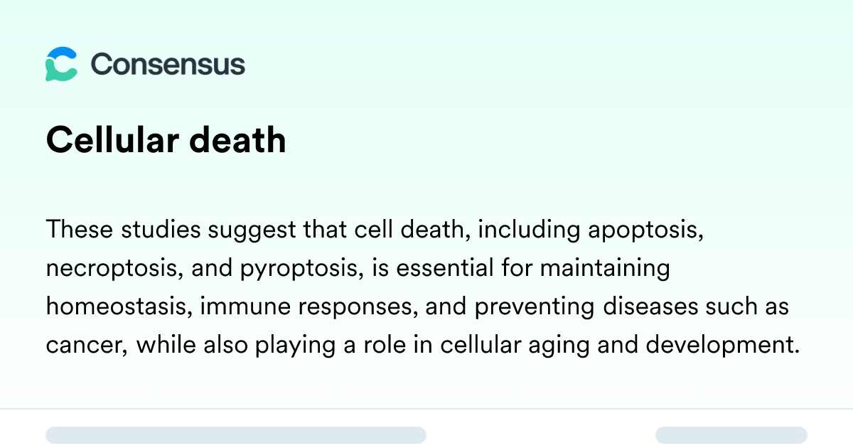 Cellular Death - Consensus Academic Search Engine
