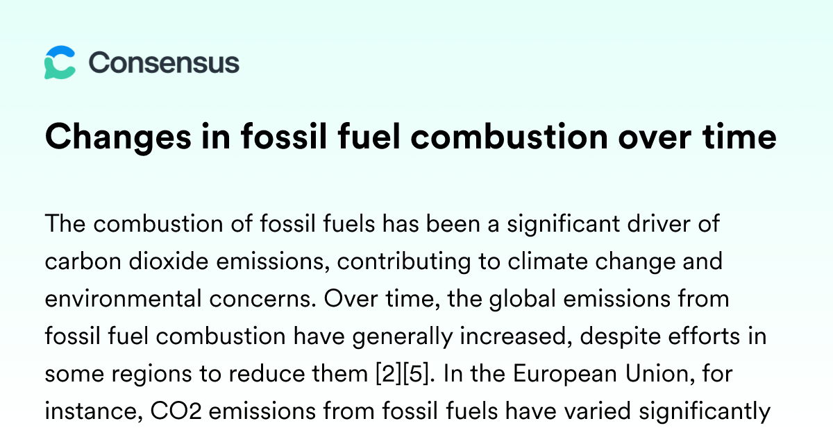 Changes In Fossil Fuel Combustion Over Time - Consensus Academic Search ...