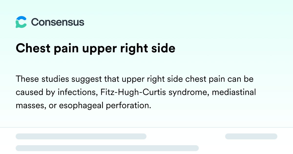 Chest Pain Upper Right Side - Consensus Academic Search Engine