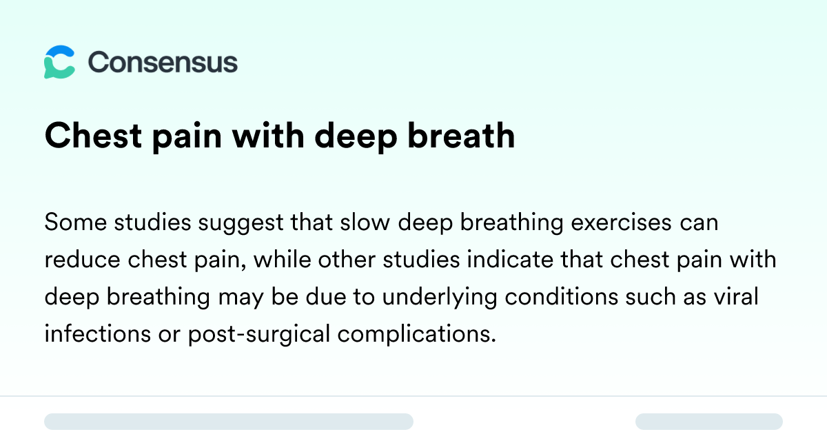 Chest Pain With Deep Breath - Consensus Academic Search Engine