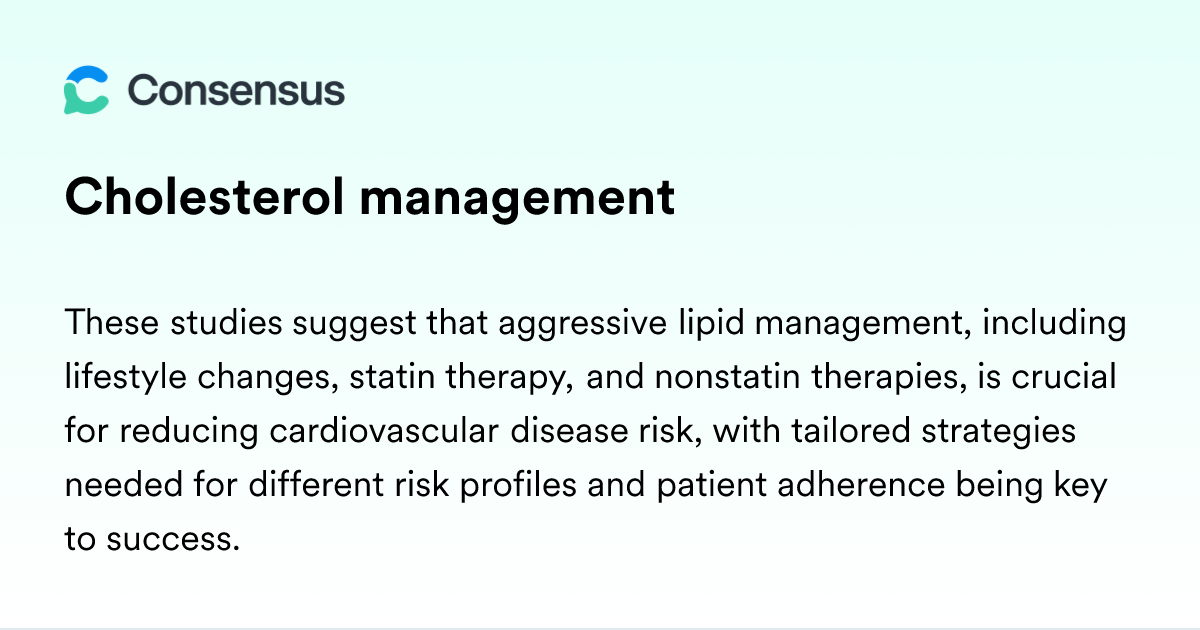 Cholesterol Management - Consensus Academic Search Engine