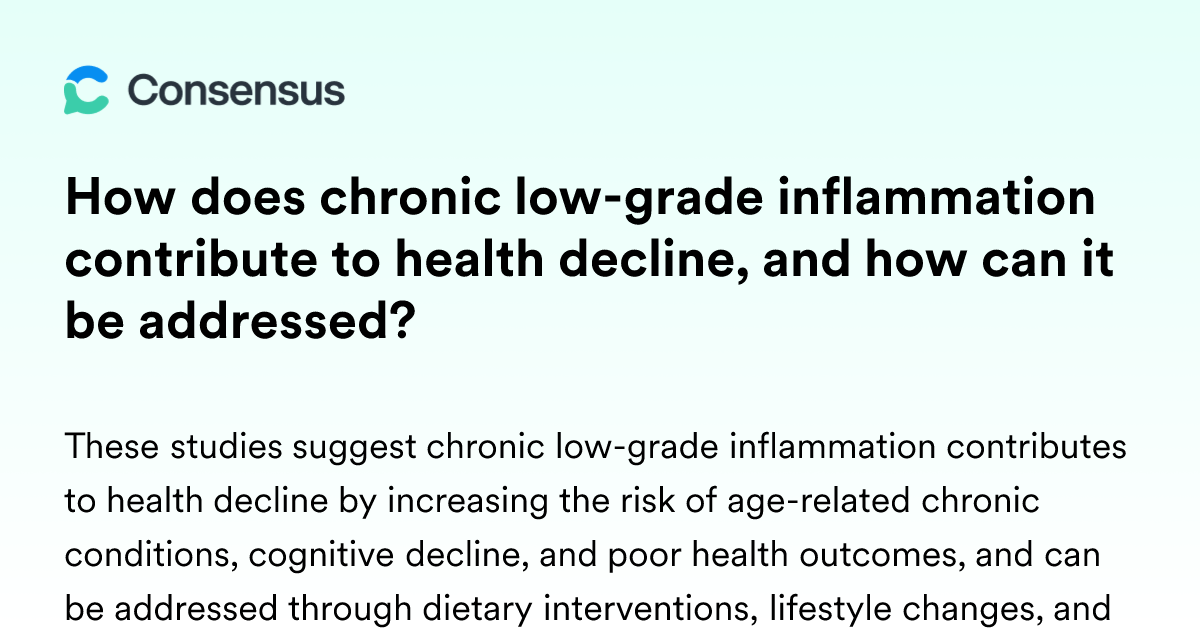 How Does Chronic Low-grade Inflammation Contribute To Health Decline ...