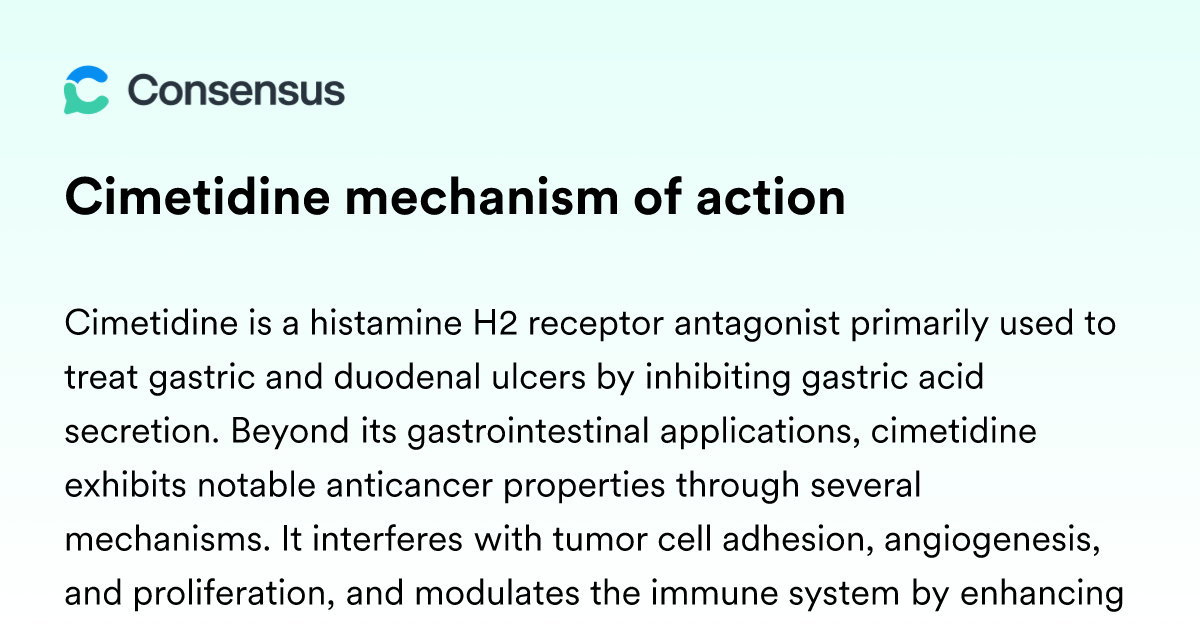 Cimetidine Mechanism Of Action - Consensus Academic Search Engine