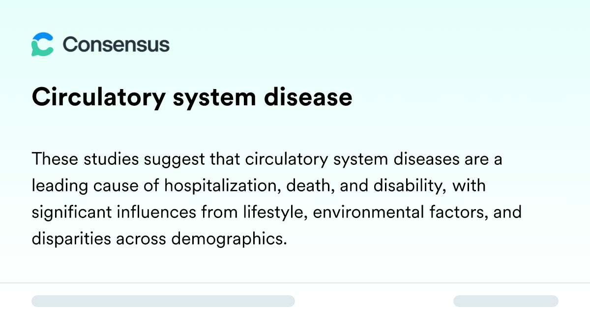 Circulatory System Disease - Consensus Academic Search Engine