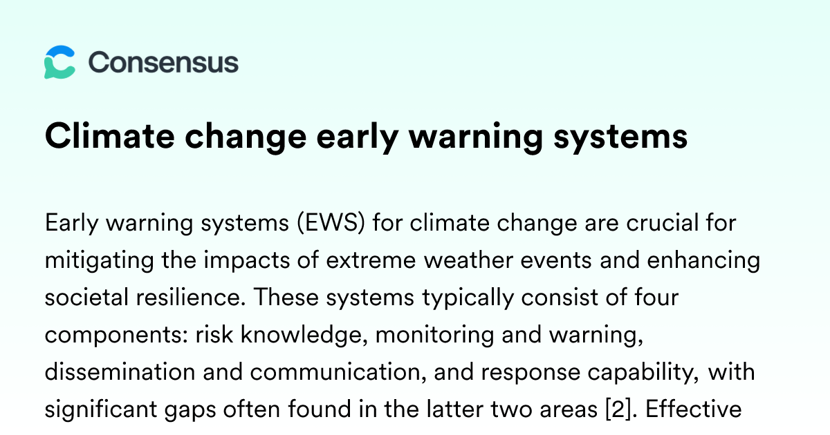 Climate Change Early Warning Systems - Consensus Academic Search Engine