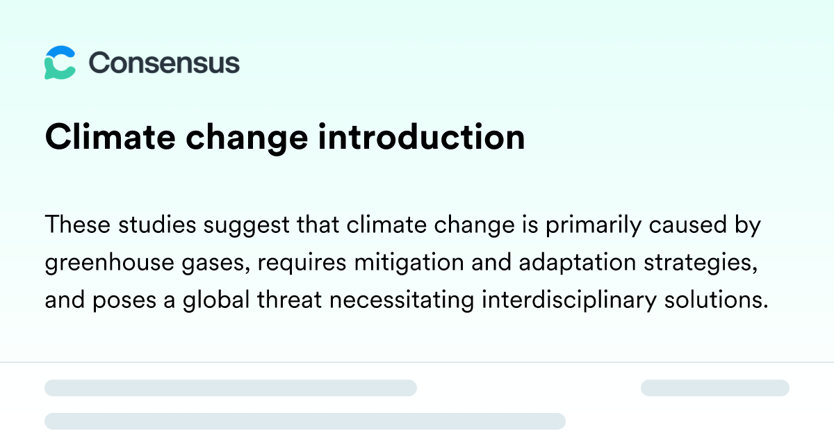 Climate Change Introduction - Consensus Academic Search Engine