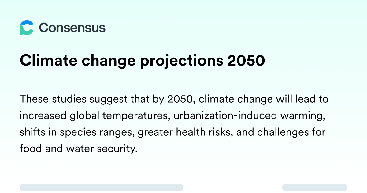 Climate Change Projections 2050 - Consensus Academic Search Engine