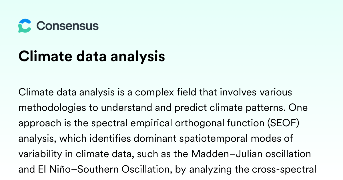Climate Data Analysis - Consensus Academic Search Engine