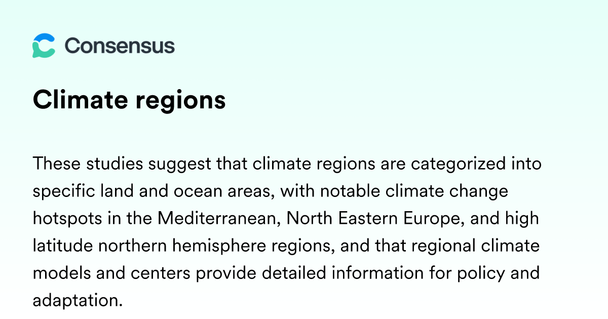 Climate Regions - Consensus Academic Search Engine