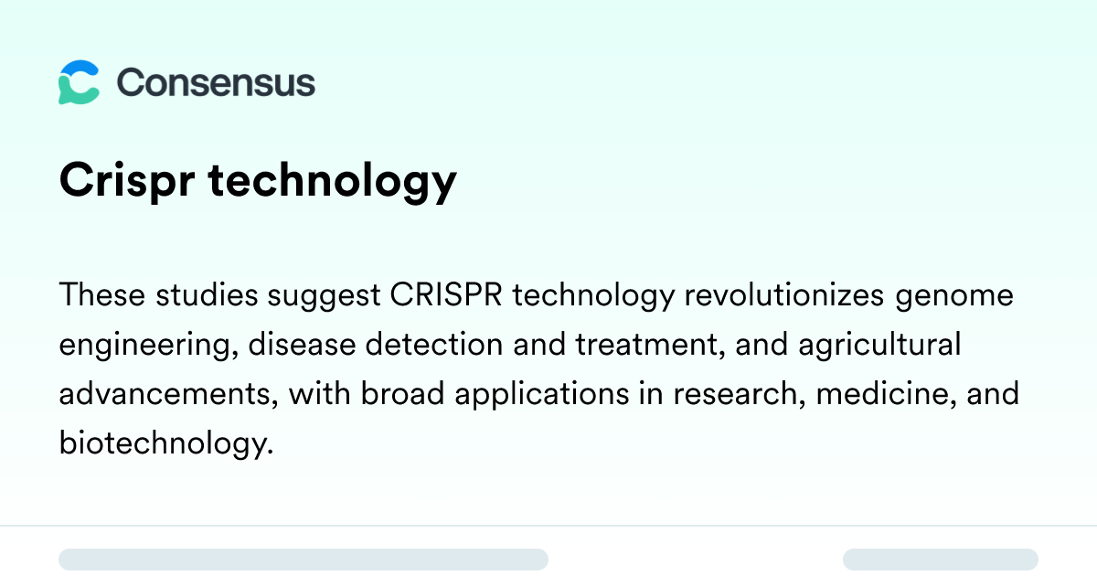 Crispr Technology - Consensus Academic Search Engine