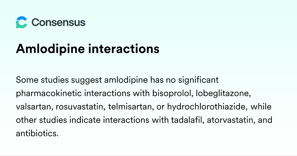 Amlodipine Interactions - Consensus Academic Search Engine