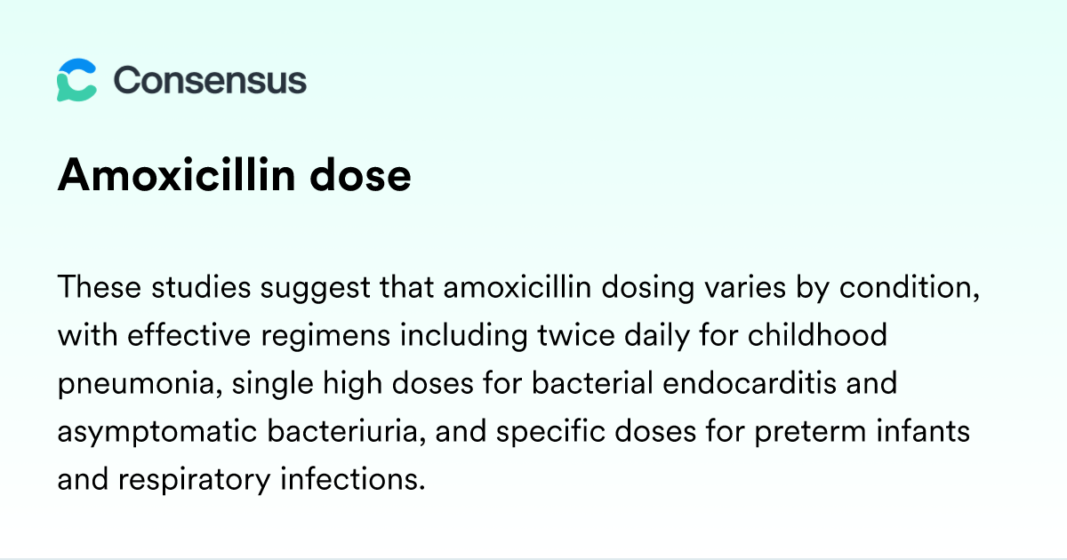 Amoxicillin Dose - Consensus Academic Search Engine