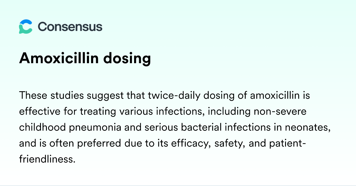Amoxicillin Dosing - Consensus Academic Search Engine