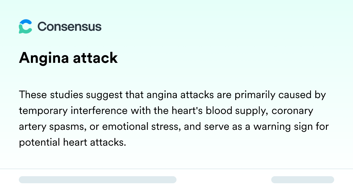 Angina Attack - Consensus Academic Search Engine