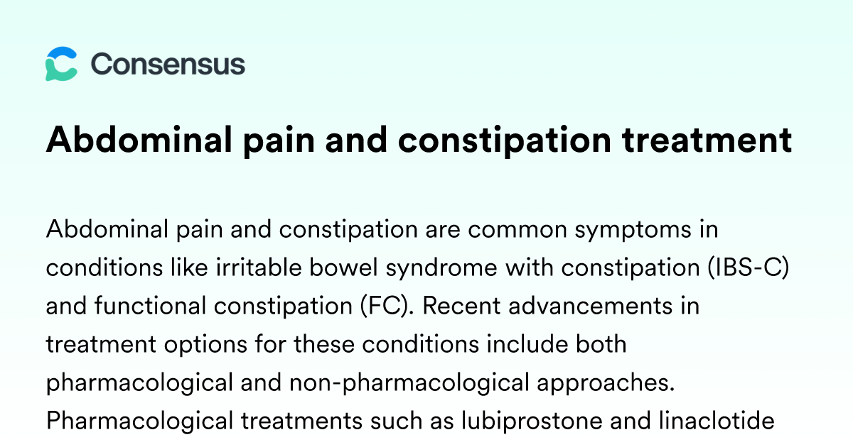 Abdominal Pain And Constipation Treatment - Consensus Academic Search ...
