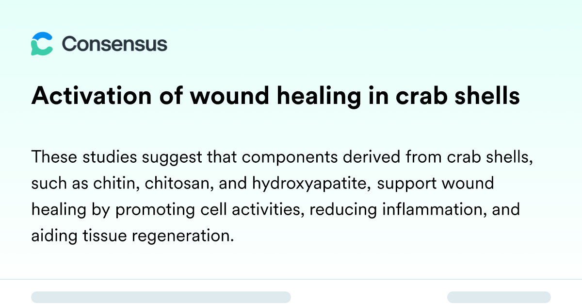 Activation Of Wound Healing In Crab Shells - Consensus Academic Search ...
