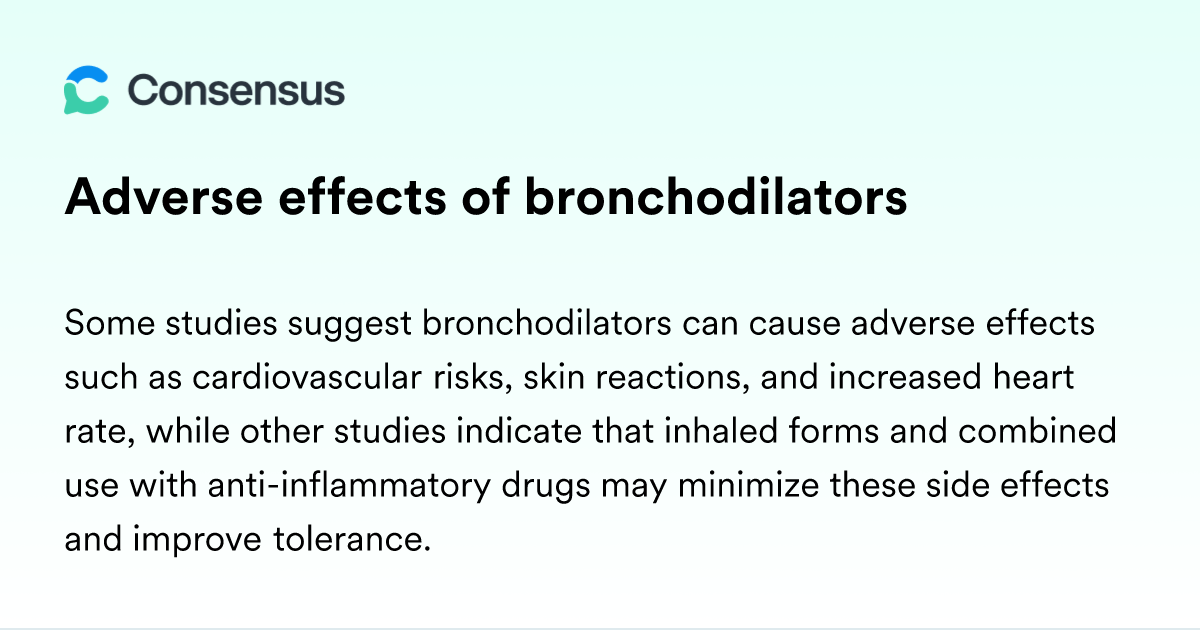 Adverse Effects Of Bronchodilators - Consensus Academic Search Engine