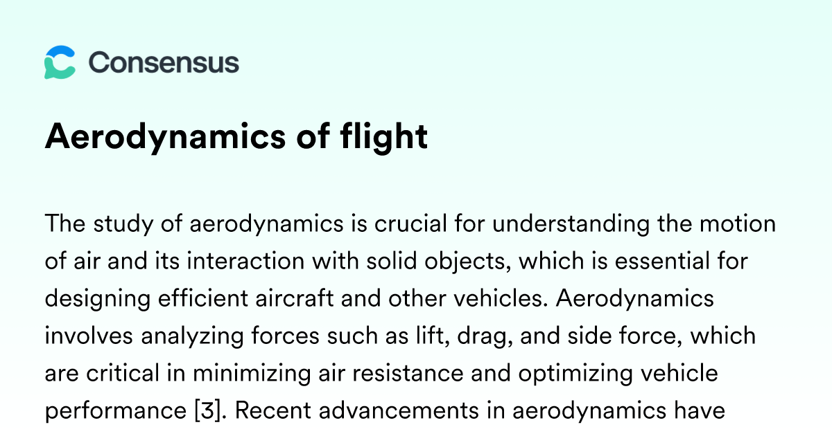 Aerodynamics Of Flight - Consensus Academic Search Engine