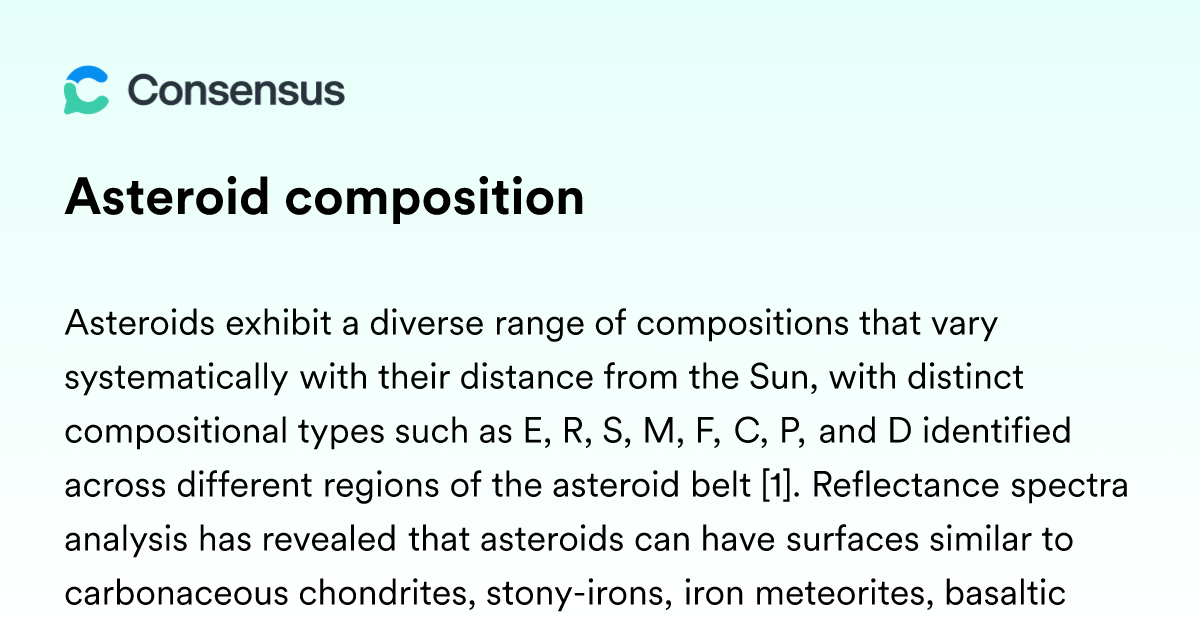 Asteroid Composition - Consensus Academic Search Engine