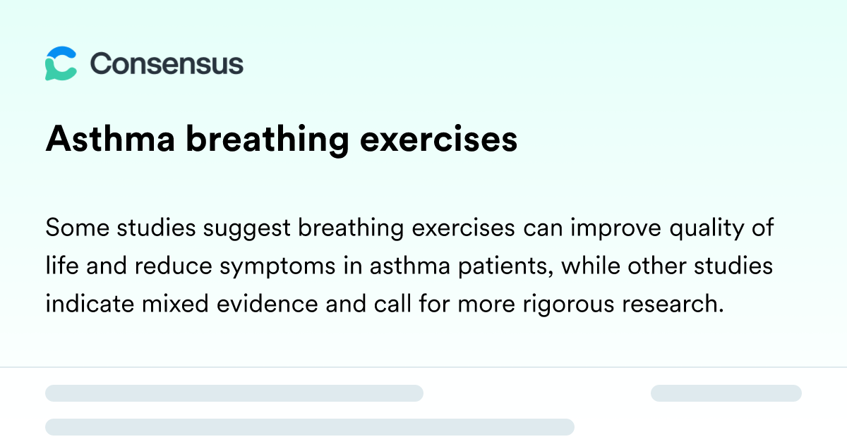 Asthma Breathing Exercises - Consensus Academic Search Engine