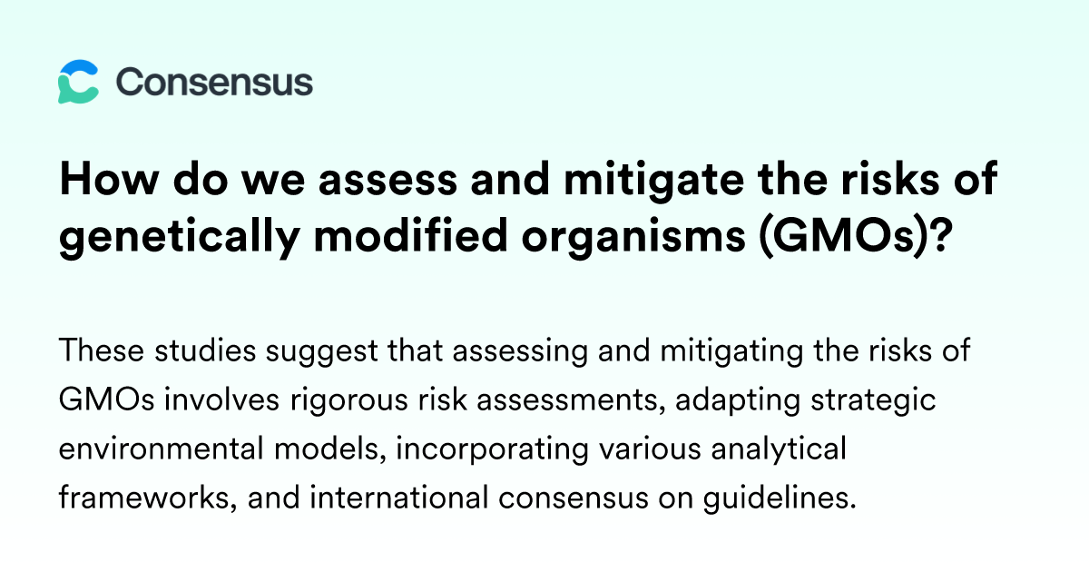 How Do We Assess And Mitigate The Risks Of Genetically Modified ...