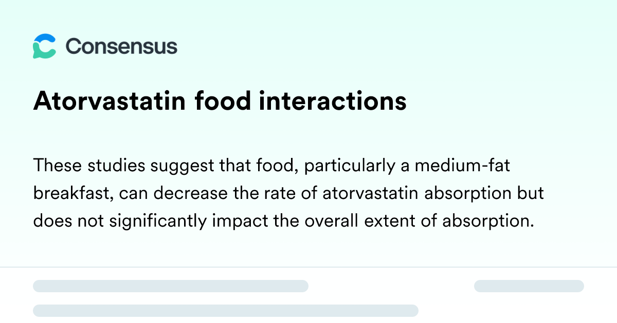 Atorvastatin Food Interactions - Consensus Academic Search Engine
